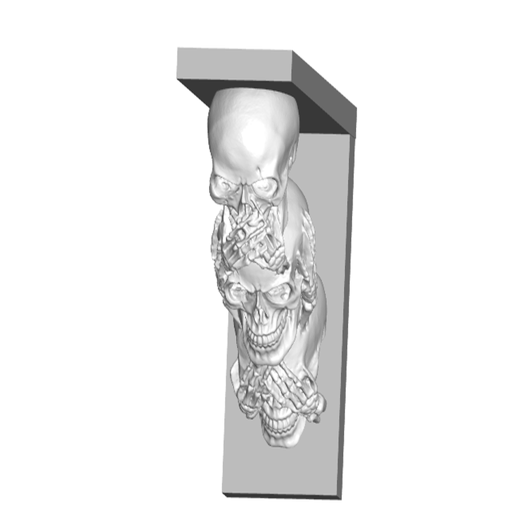 💀 3 Wise Skulls Shelf Brackets (Nuclear Tape Mount)・Free STL File for ...