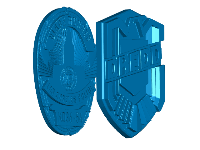 📛 Blade Runner | Dredd Badge Refrigerator / Whiteboard Magnets・Free STL ...