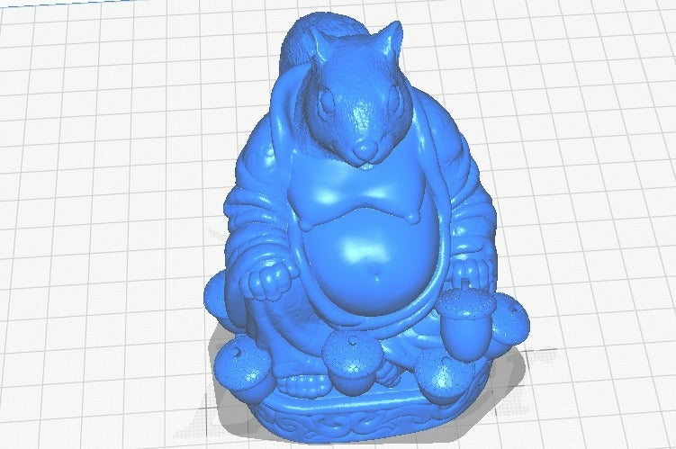 Free STL file Squirrel Buddha with Tail and Acorns (Animal Collection ...