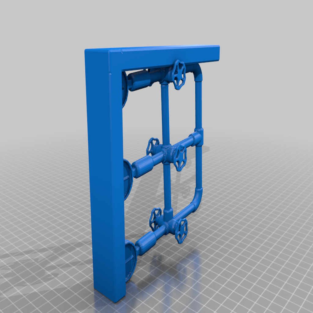 免费 STL 文件 Steampunk Multiple Pipes Shelf Bracket (Screw or Tape Mount ...