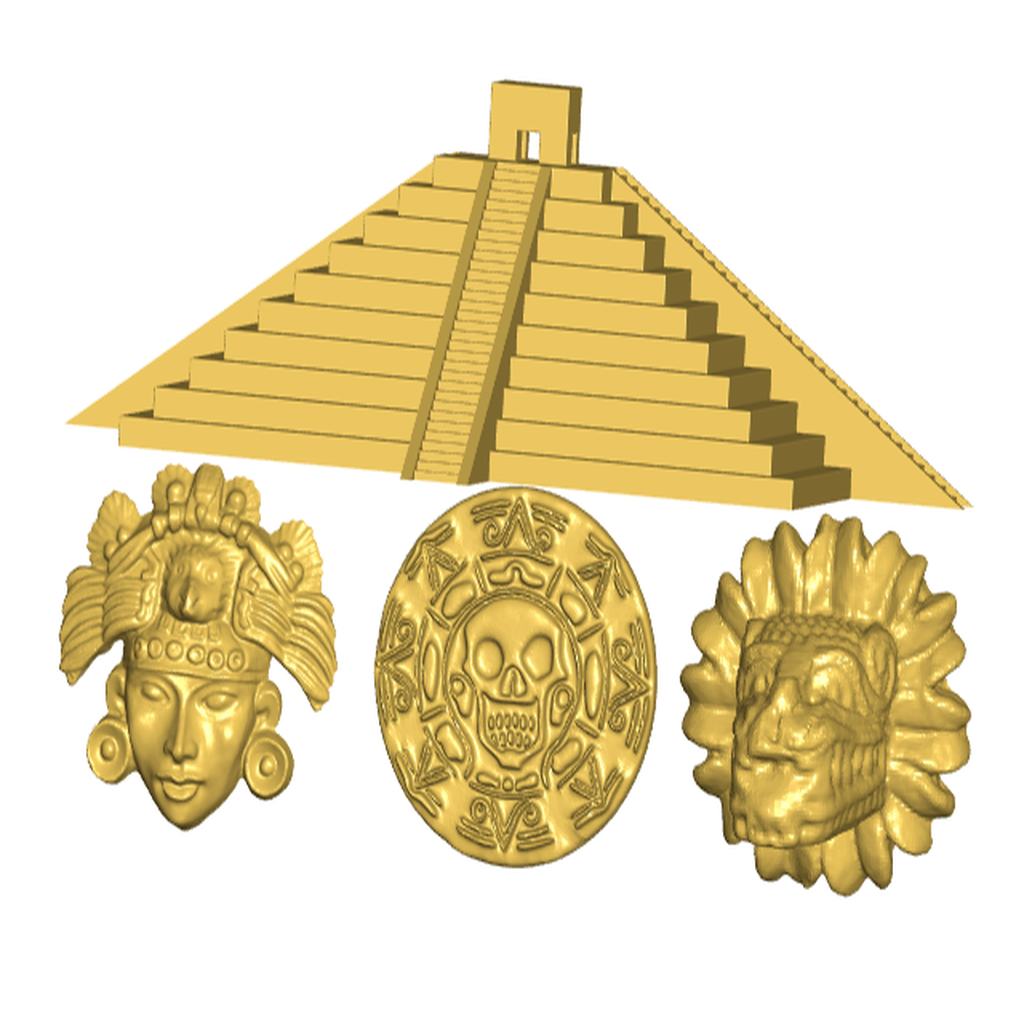 🪙 Aztec Collection Refrigerator / Whiteboard Magnets・Free STL File for ...
