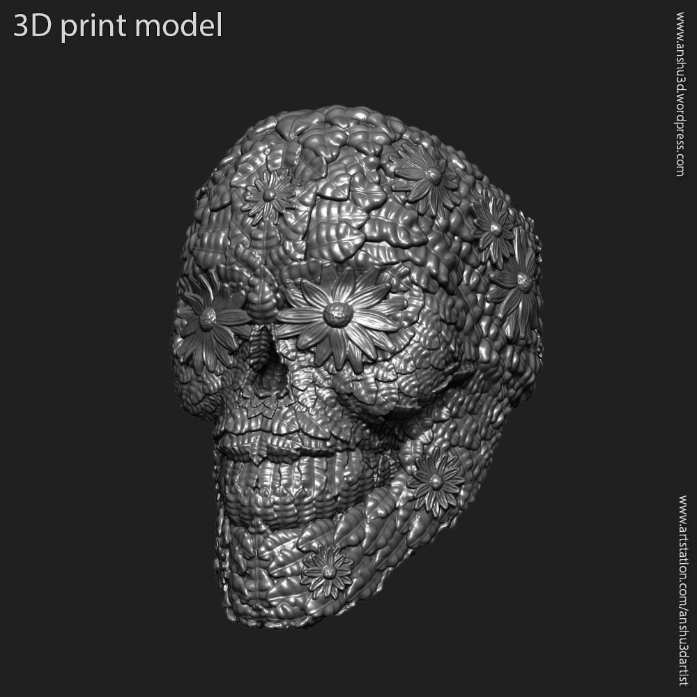 3D file Skull leaf vol1 ring 💀 ・3D printable model to download・Cults