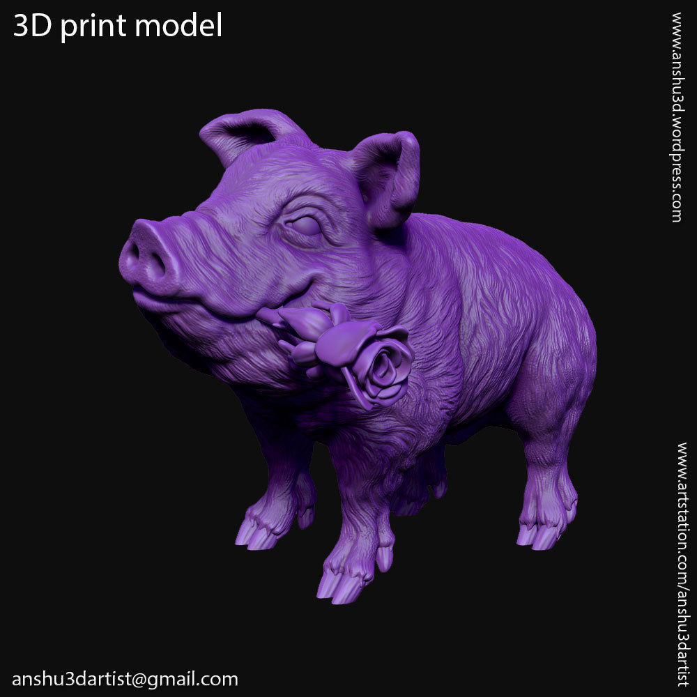 3D file Pig vol1 miniature figure 🐖 ・Template to download and 3D print ...