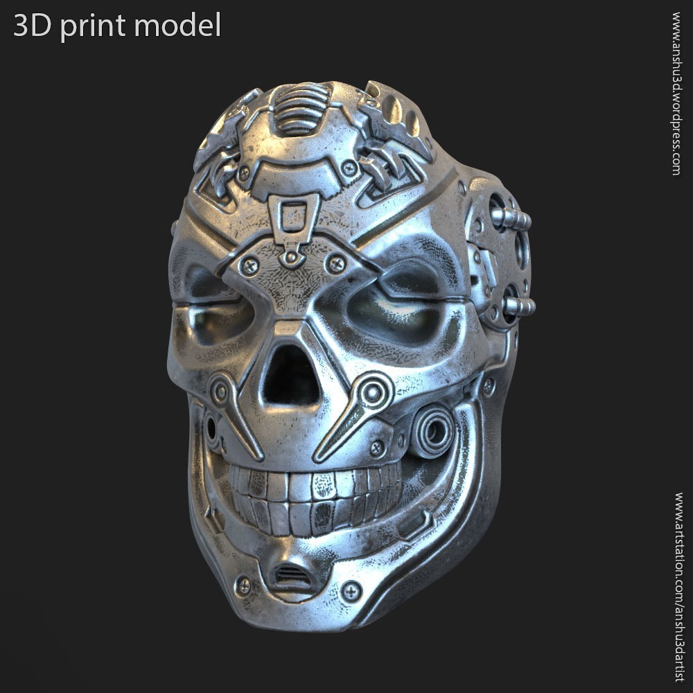 💀 robotic skull vol 2 ring・ 3D File for ・Cults