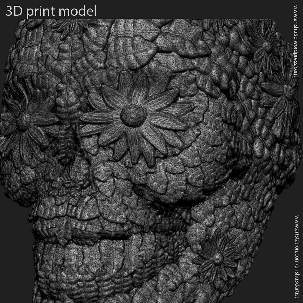 3D file Skull leaf vol1 ring 💀 ・3D printable model to download・Cults