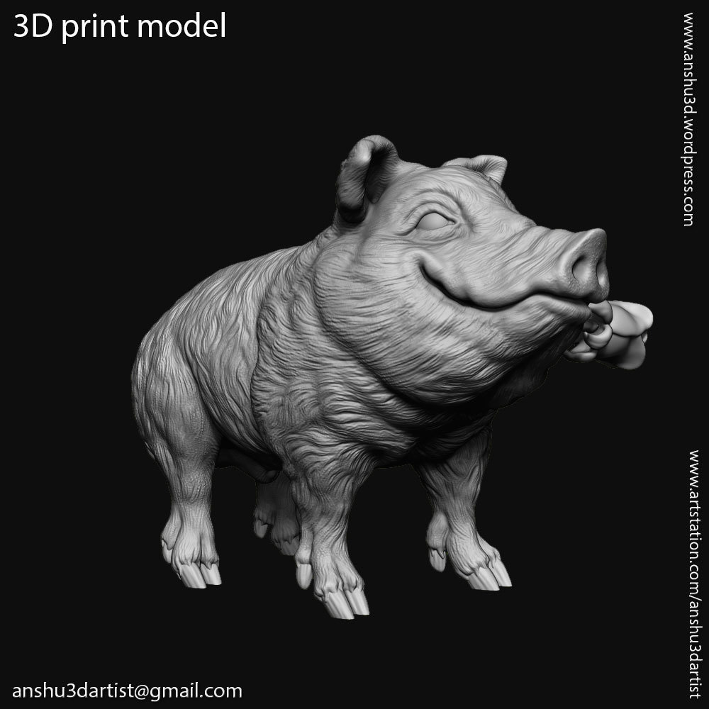 3D file Pig vol1 miniature figure 🐖 ・Template to download and 3D print ...