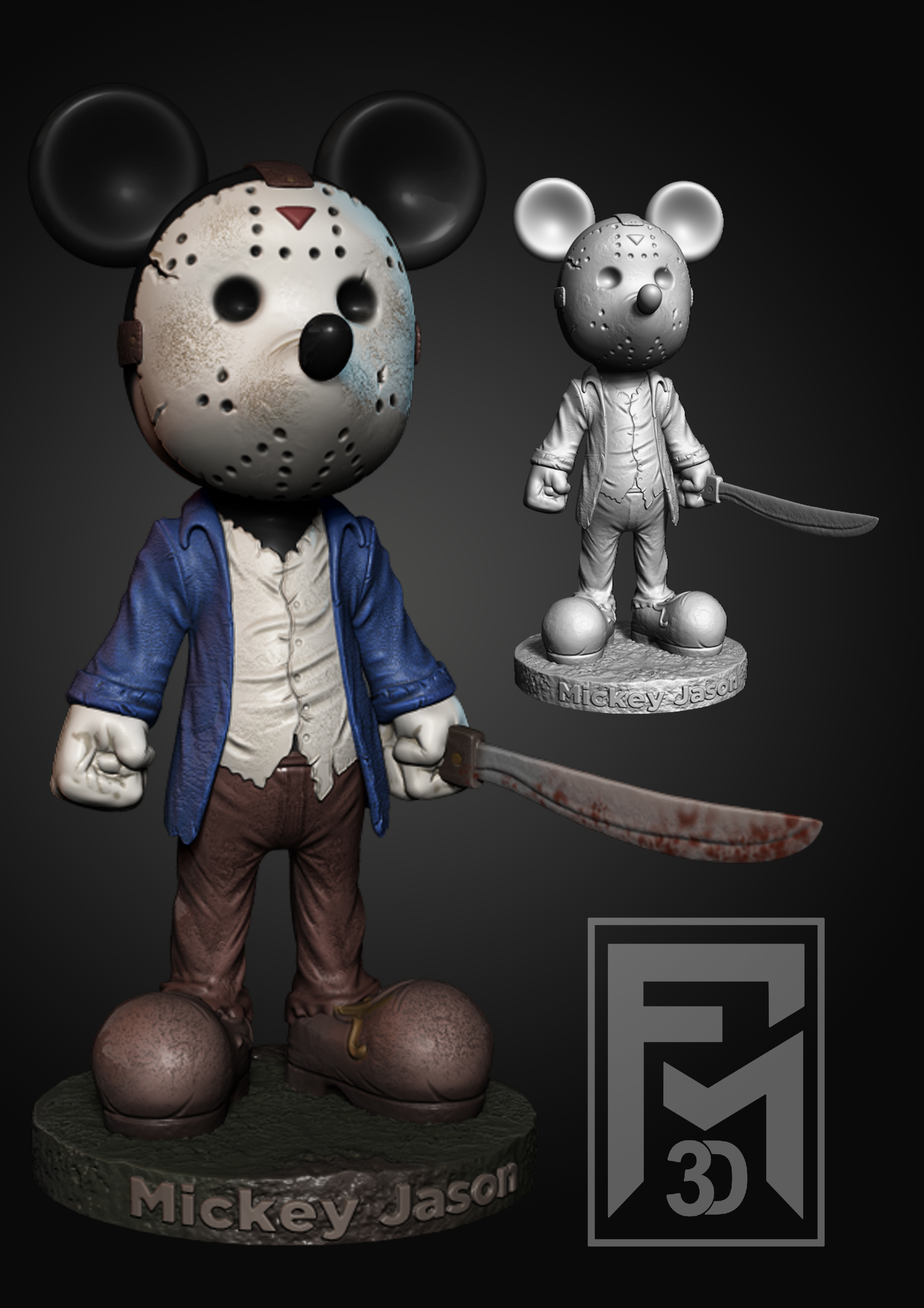 👾 Mickey Jason・ STL File for 3D printing and CNC machining - Laser ...