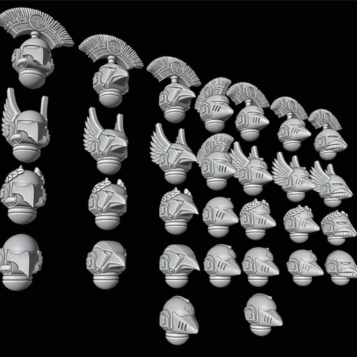 🐦 Crow Guards helmets for new Heresy・ 3D File for 3D printing・Cults