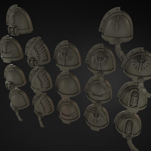 🦸 Gloomy angels fancy shoulder pads・ 3D File for 3D printing・Cults