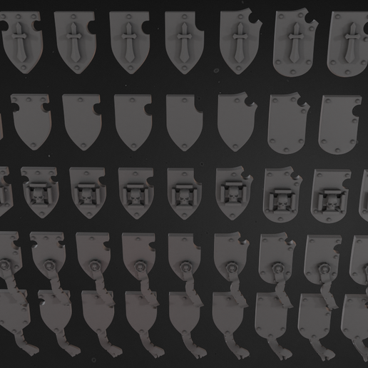 🤏 [512182] Small shoulder shield (tilt plate) for marines of space・Free ...