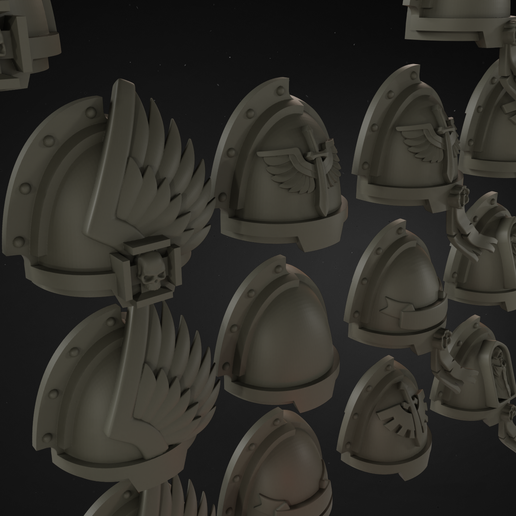 🦸 Gloomy angels fancy shoulder pads・ 3D File for 3D printing・Cults