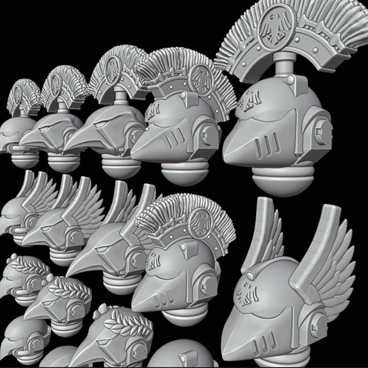 🐦 Crow Guards helmets for new Heresy・ 3D File for 3D printing・Cults