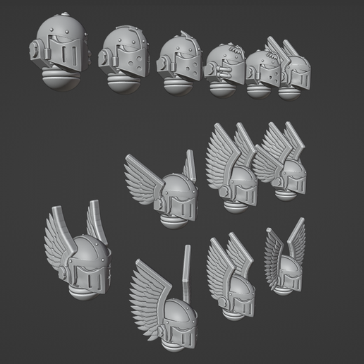 🆕 GLOOMY ANGELS HELMETS FOR NEW HERESY・ 3D File for 3D printing・Cults
