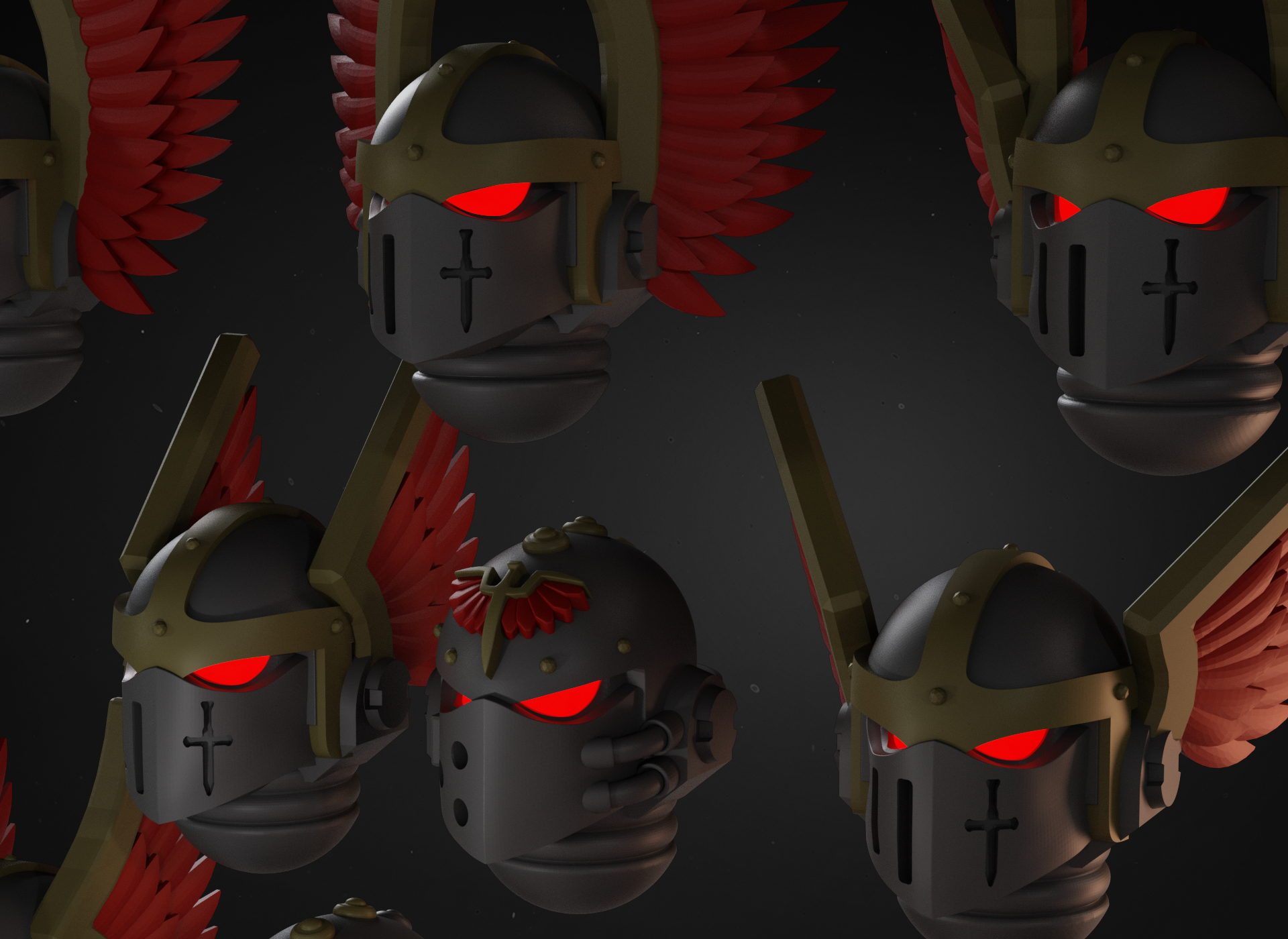 🆕 [768719] GLOOMY ANGELS HELMETS FOR NEW HERESY・ 3D File for 3D ...
