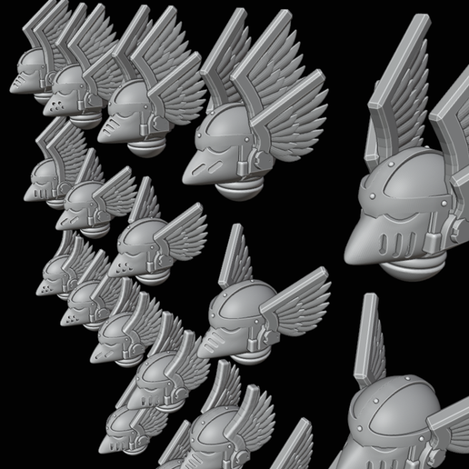 🆕 GLOOMY ANGELS BEAKY HELMETS FOR NEW HERESY・ 3D File for 3D printing・Cults