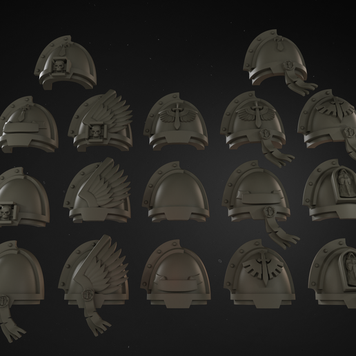 🦸 Gloomy angels fancy shoulder pads・ 3D File for 3D printing・Cults