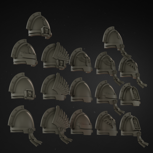 🦸 Gloomy angels fancy shoulder pads・ 3D File for 3D printing・Cults