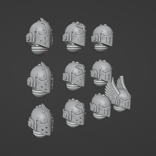 🆕 GLOOMY ANGELS HELMETS FOR NEW HERESY・ 3D File for 3D printing・Cults