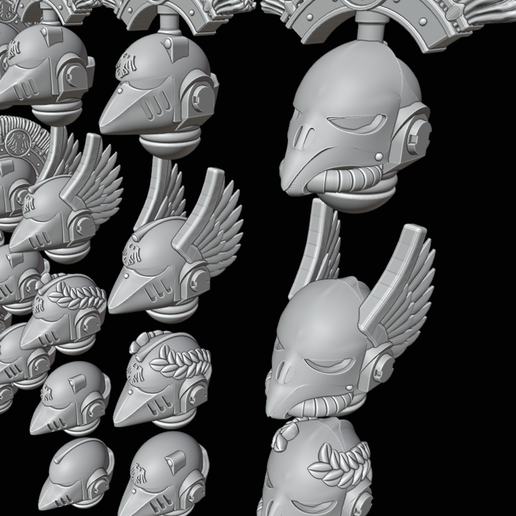🐦 Crow Guards helmets for new Heresy・ 3D File for 3D printing・Cults