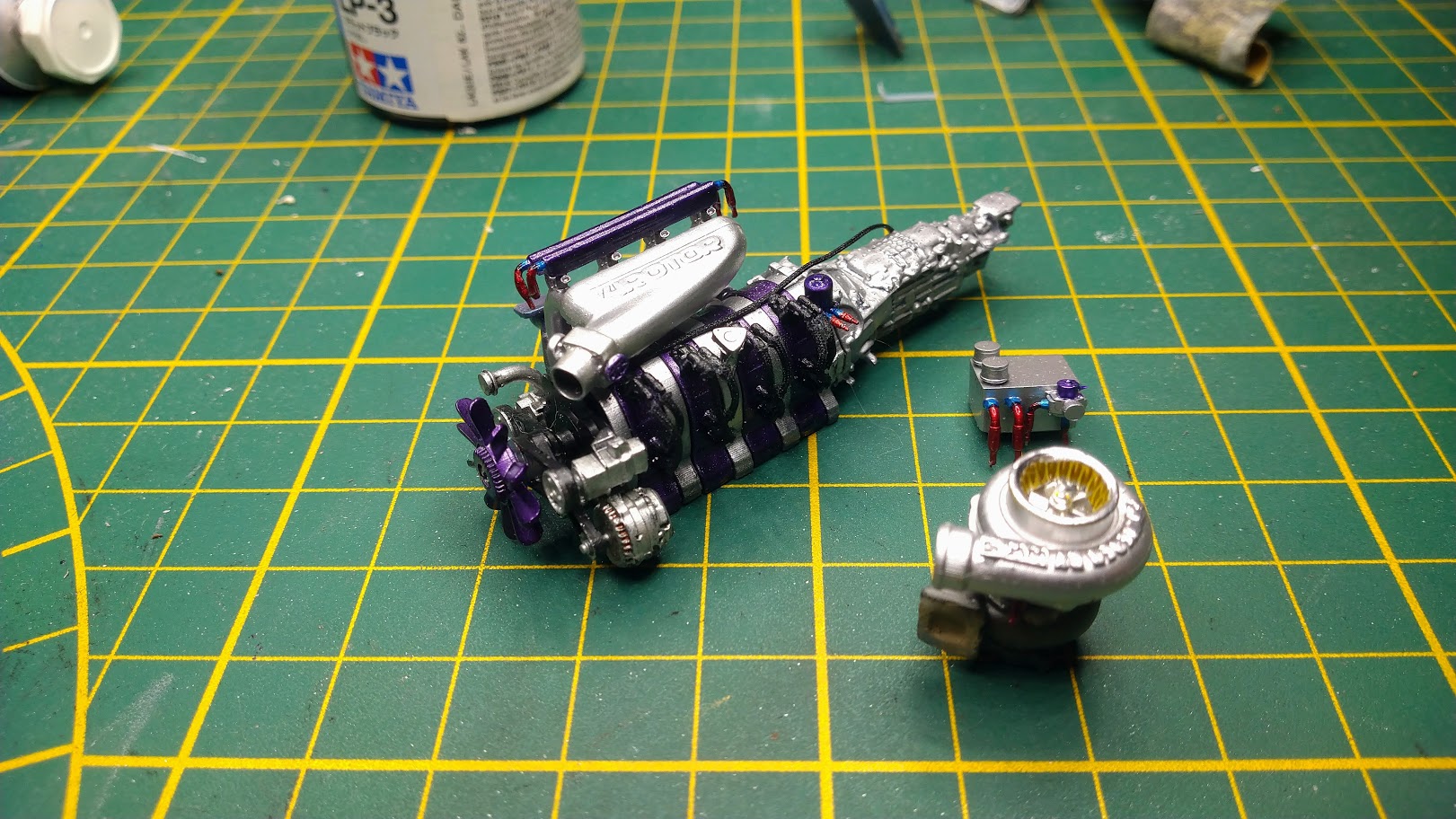 🚗 Engine Mazda 4 Rotor 26B Turbo HKS 1/24・ STL File for ・Cults
