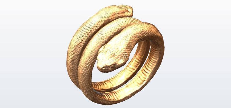 🐍 Snake Ring 3d printable cad design・ STL File for ・Cults