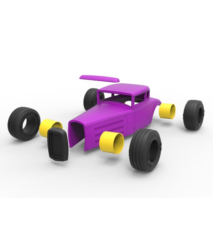 3D file Diecast shell and wheels for Hot rod Scale 1 to 24 🐚 ・3D ...