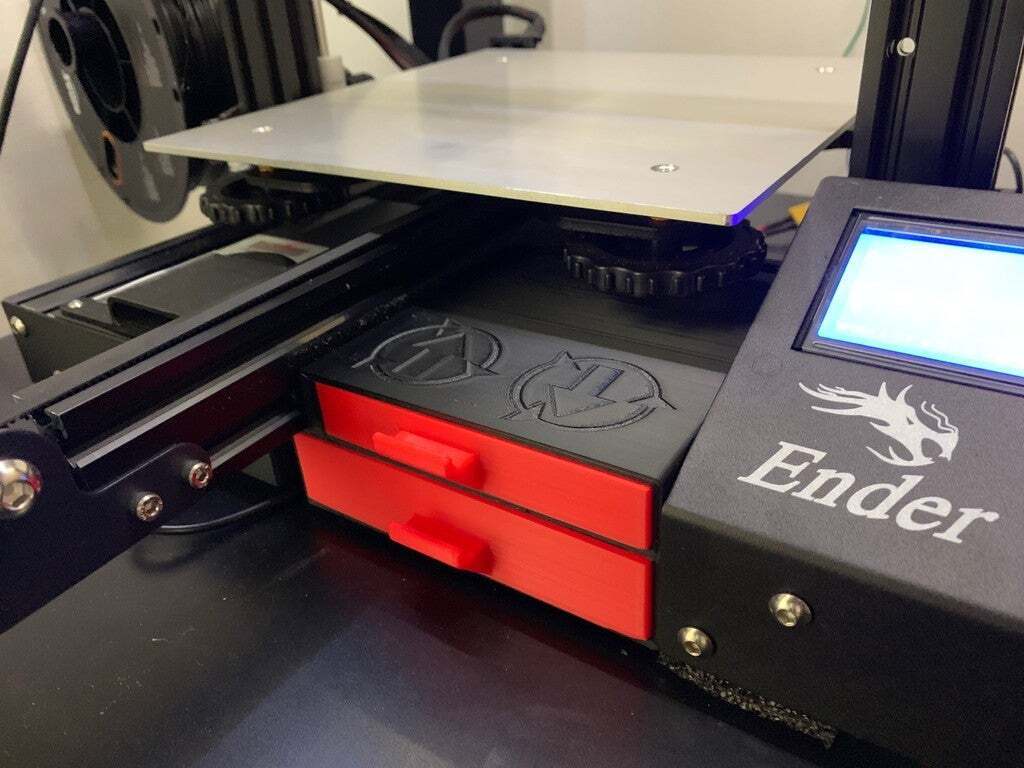 🛏️ Ender 3 Double Drawer w/ Bed Arrows & Less Material (L+R)・Free STL ...