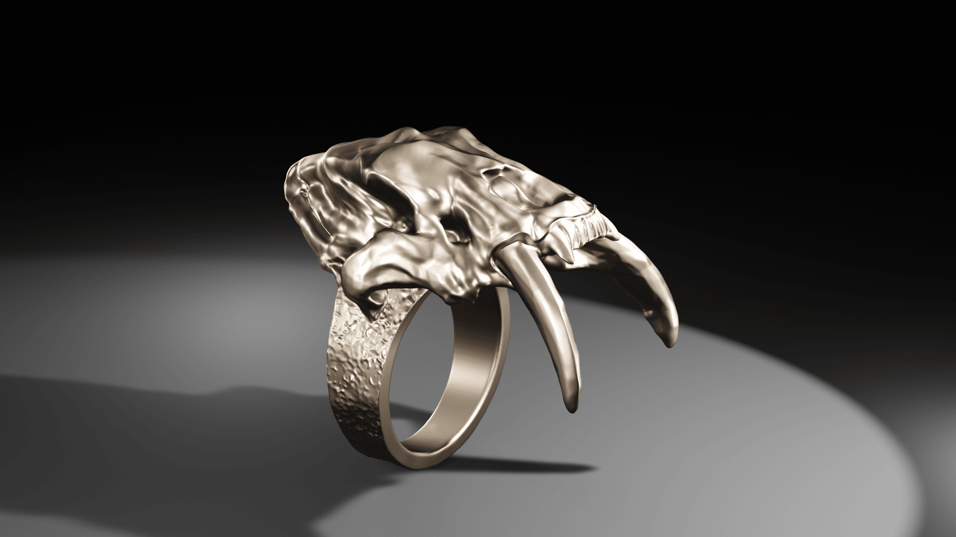 STL file Ring: Sabre Tooth 💍 ・Design to download and 3D print・Cults