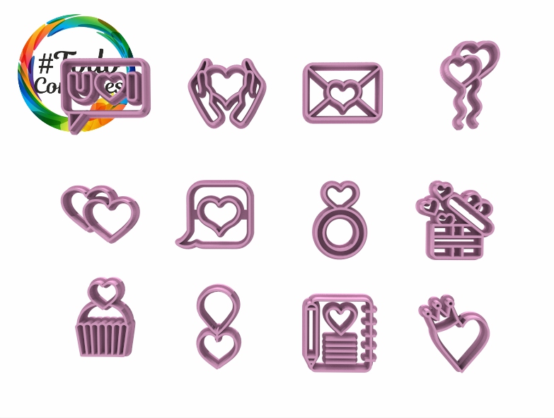 STL file Set stamps love ️‍🔥 ・Template to download and 3D print・Cults