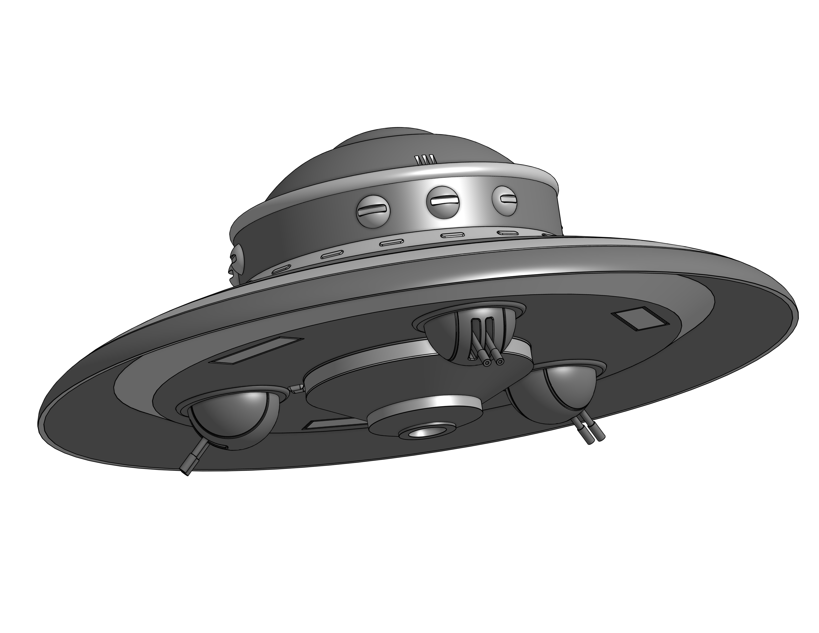 🛸 Haunebu II - Nazi UFO - WW2 Experimental Aircraft・ STL File for ・Cults