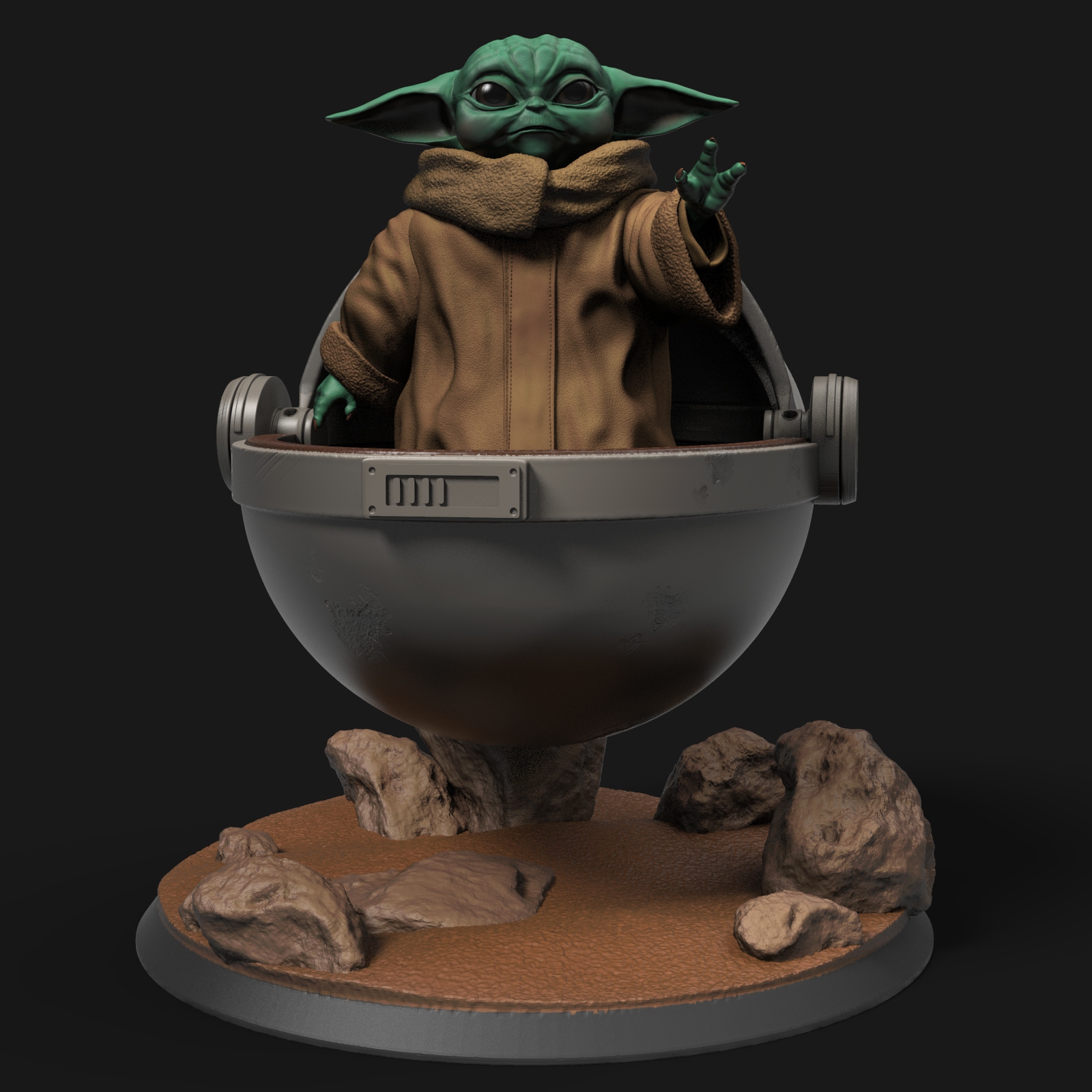 STL file Grogu Mandalorian ・3D printable model to download・Cults