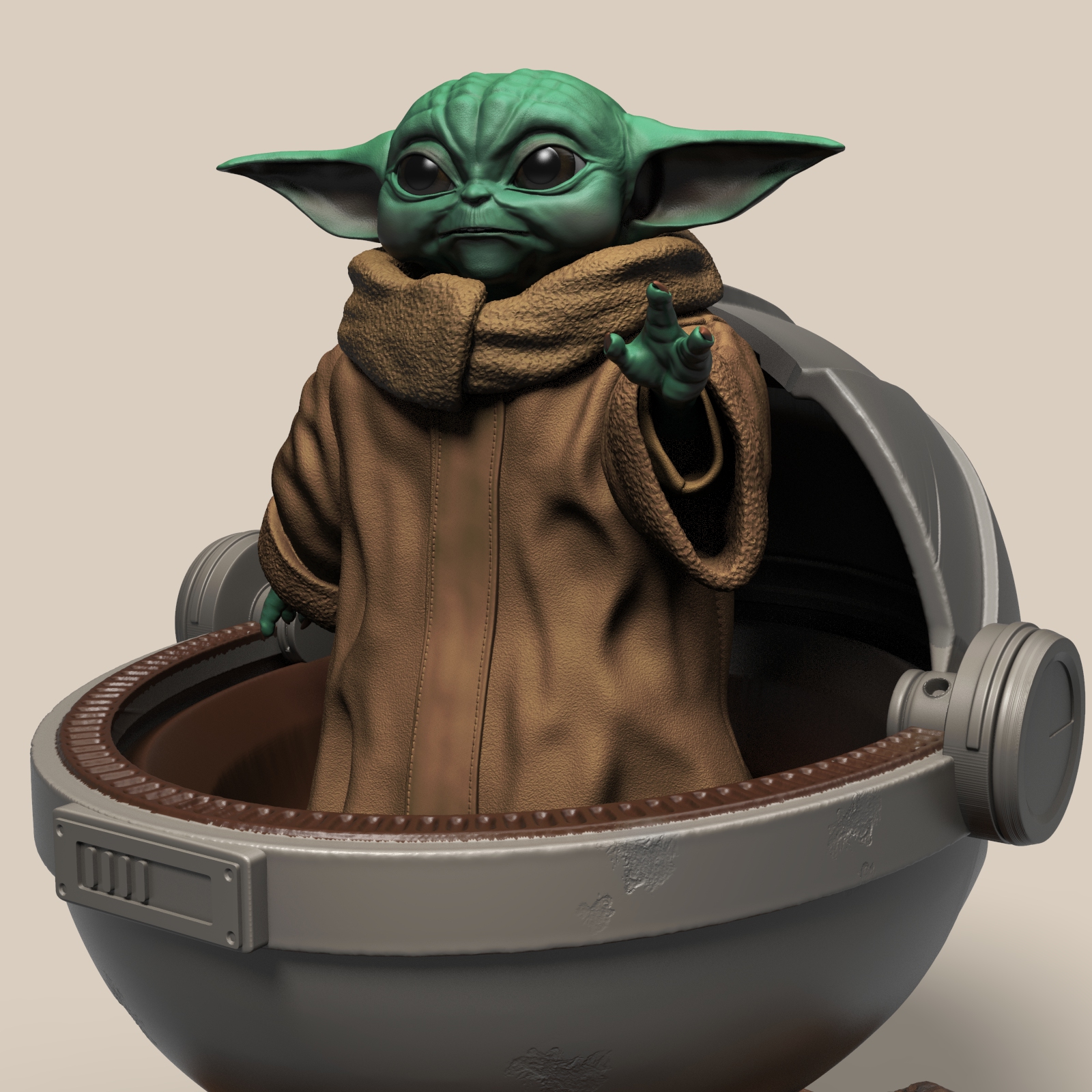 STL file Grogu Mandalorian ・3D printable model to download・Cults