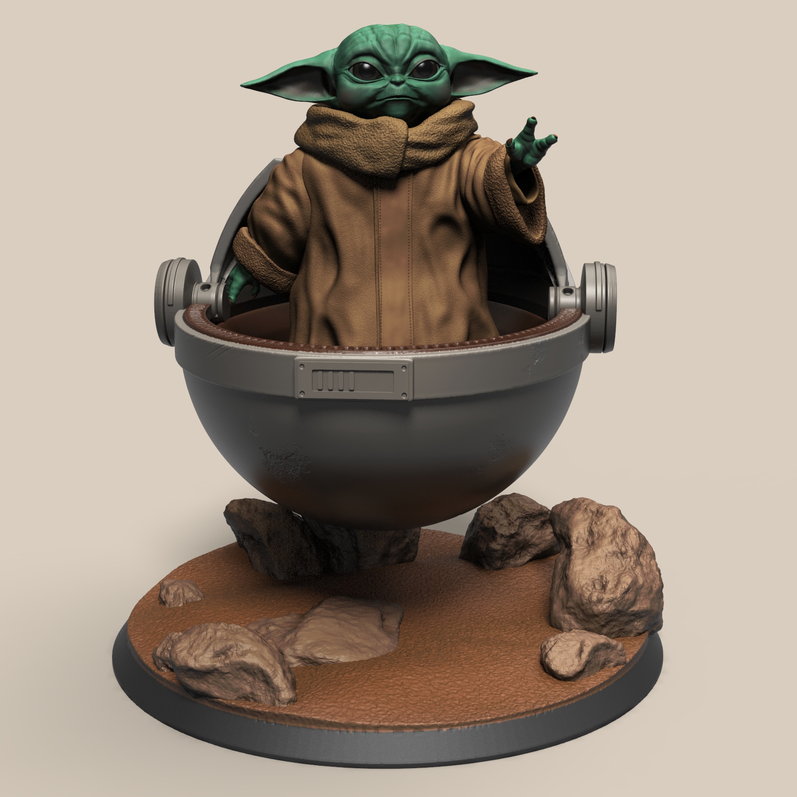 STL file Grogu Mandalorian ・3D printable model to download・Cults