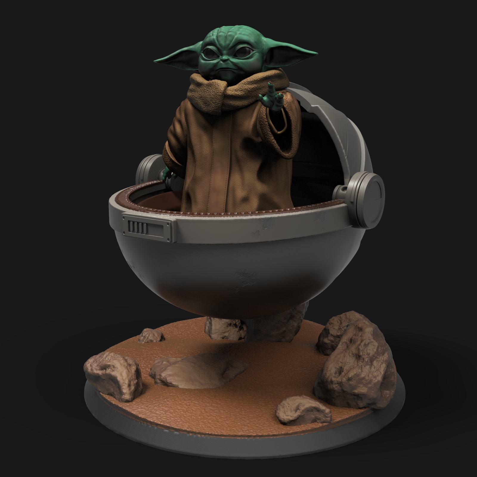 STL file Grogu Mandalorian ・3D printable model to download・Cults