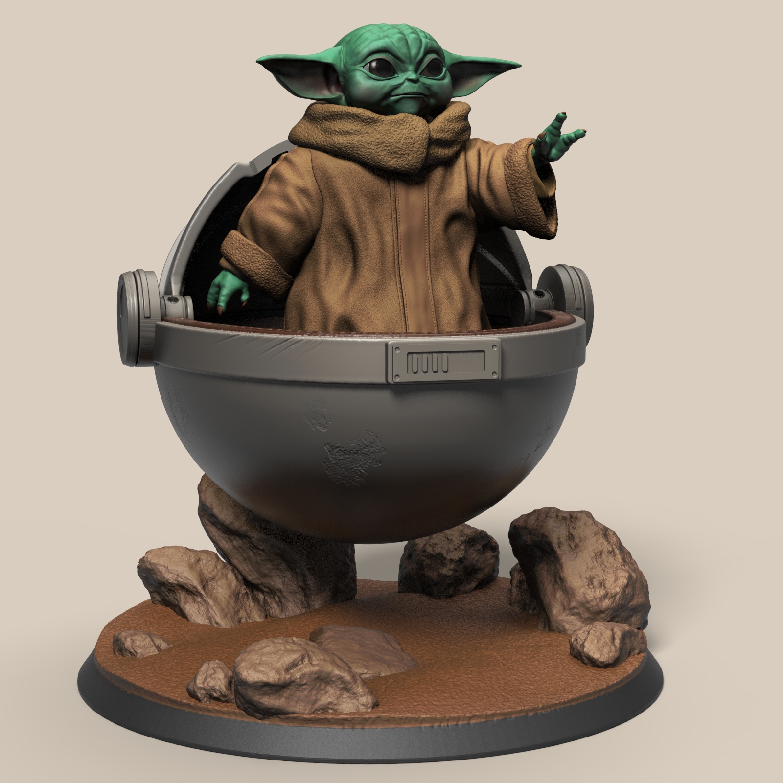 STL file Grogu Mandalorian ・3D printable model to download・Cults