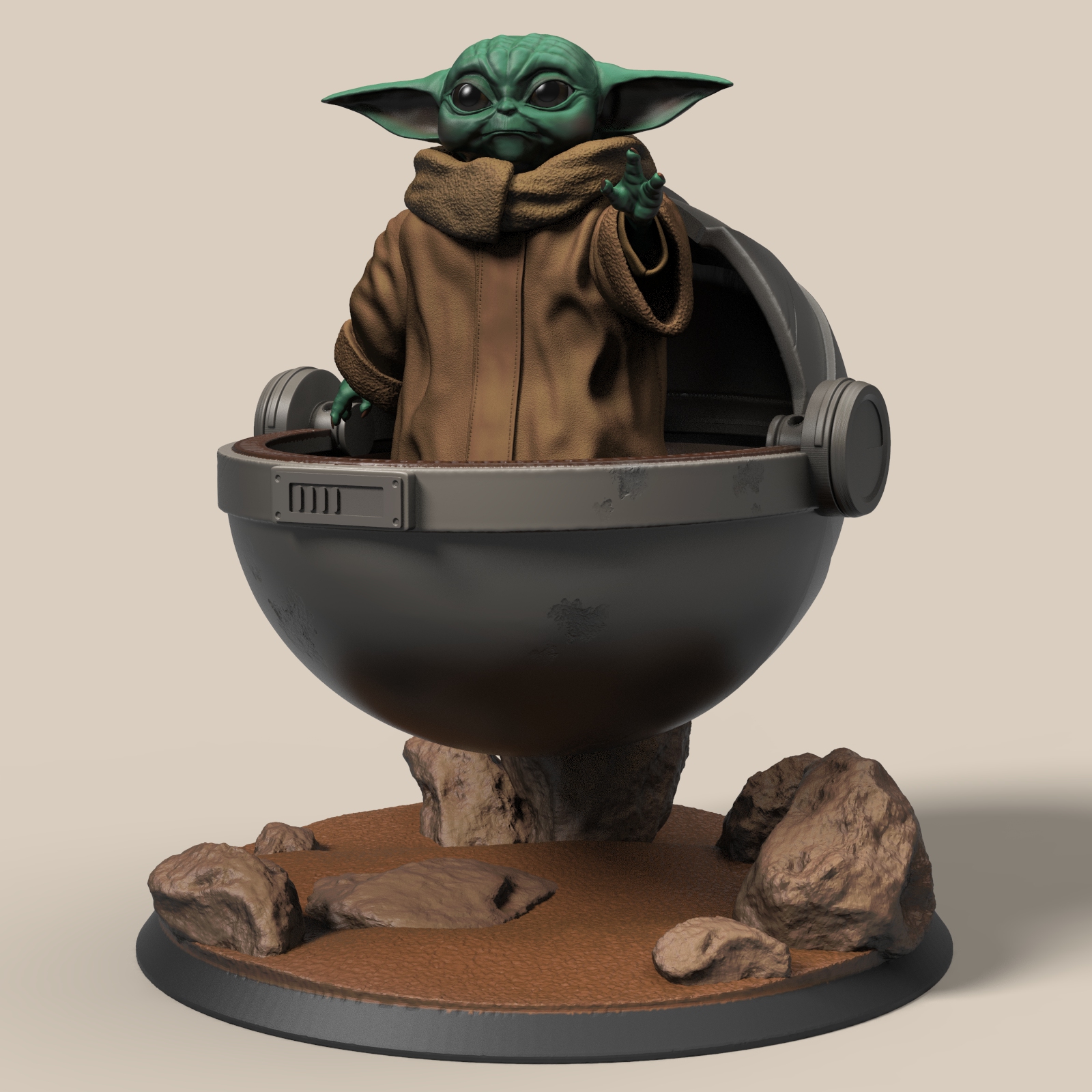 STL file Grogu Mandalorian ・3D printable model to download・Cults