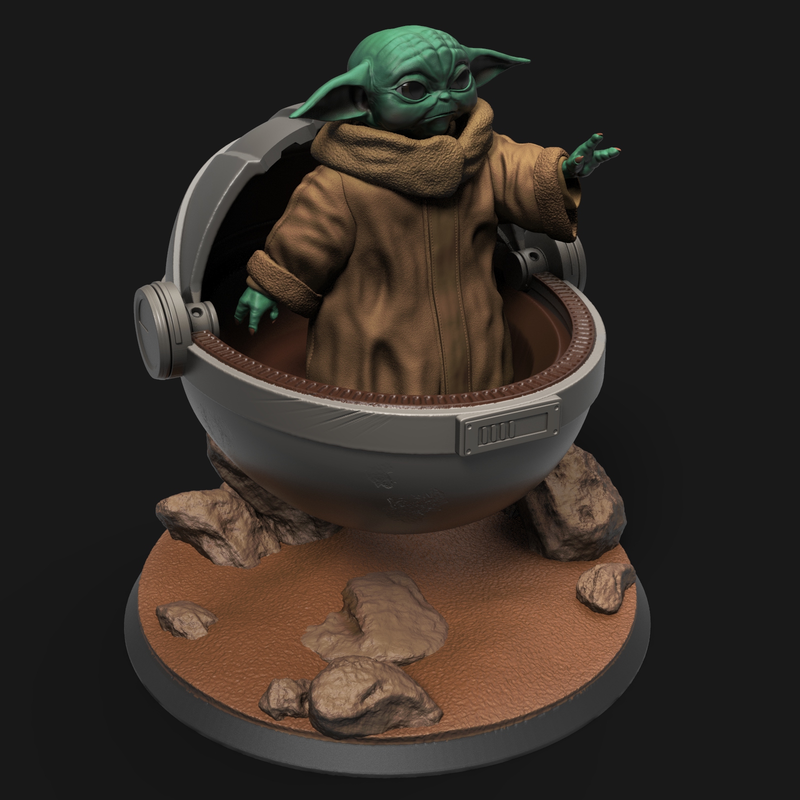 STL file Grogu Mandalorian ・3D printable model to download・Cults