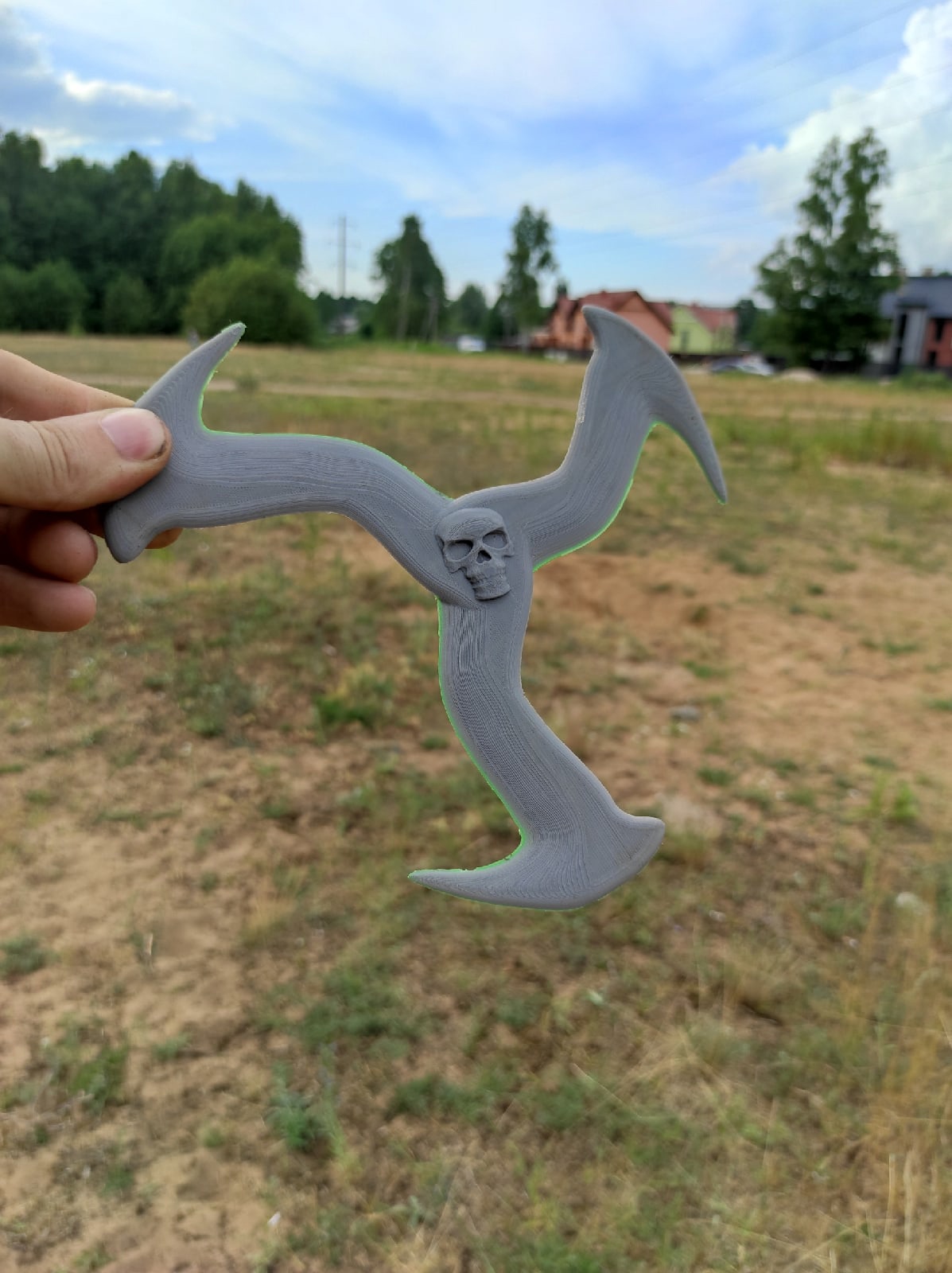 3D print Boomerang whith Skull • made with Anycubic Mega S・Cults