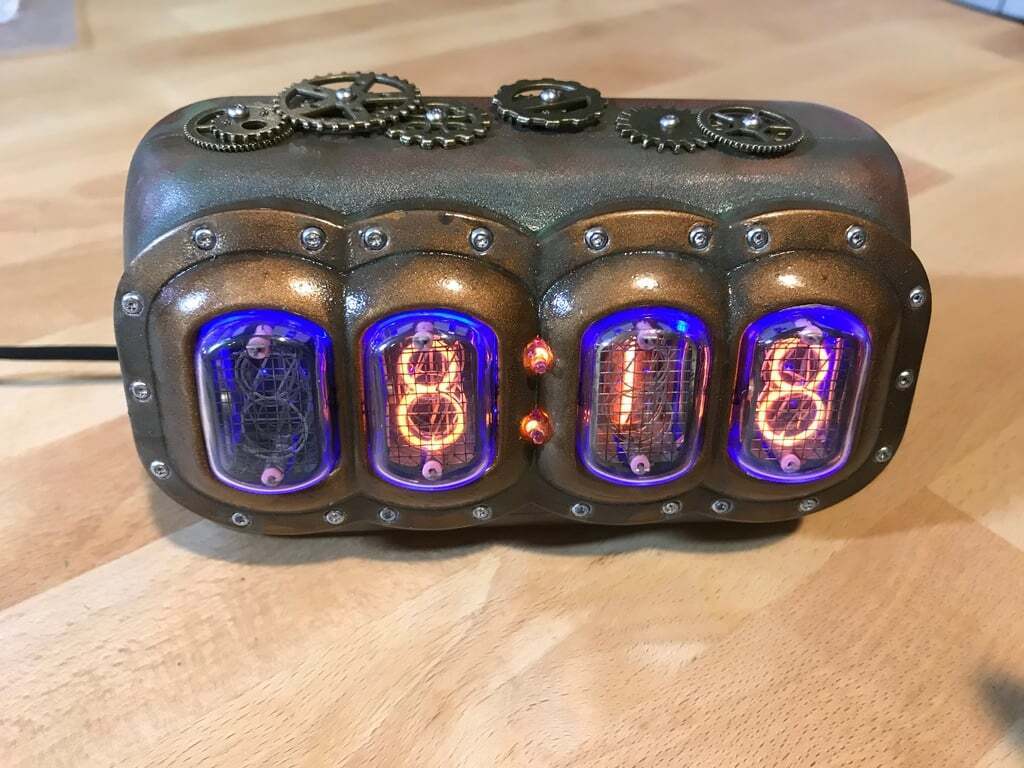 3D printed Steampunk Nixie Tube Clock・Cults