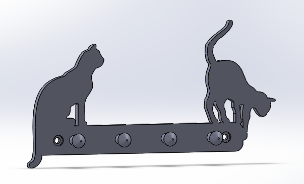 STL file Cat design key holder 🐱 ・3D printer design to download・Cults