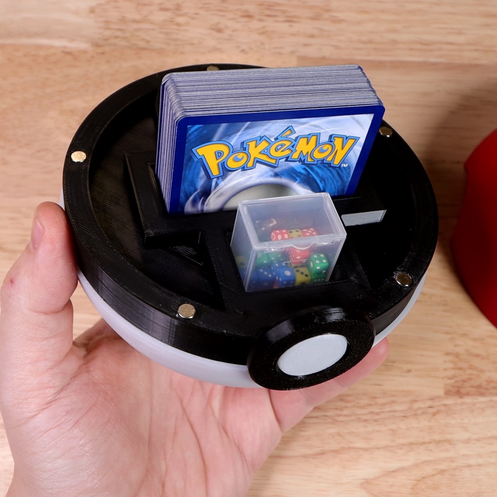 🧲 Magnetic Pokeball Pokemon Deck Holder・Free 3D File for ・Cults