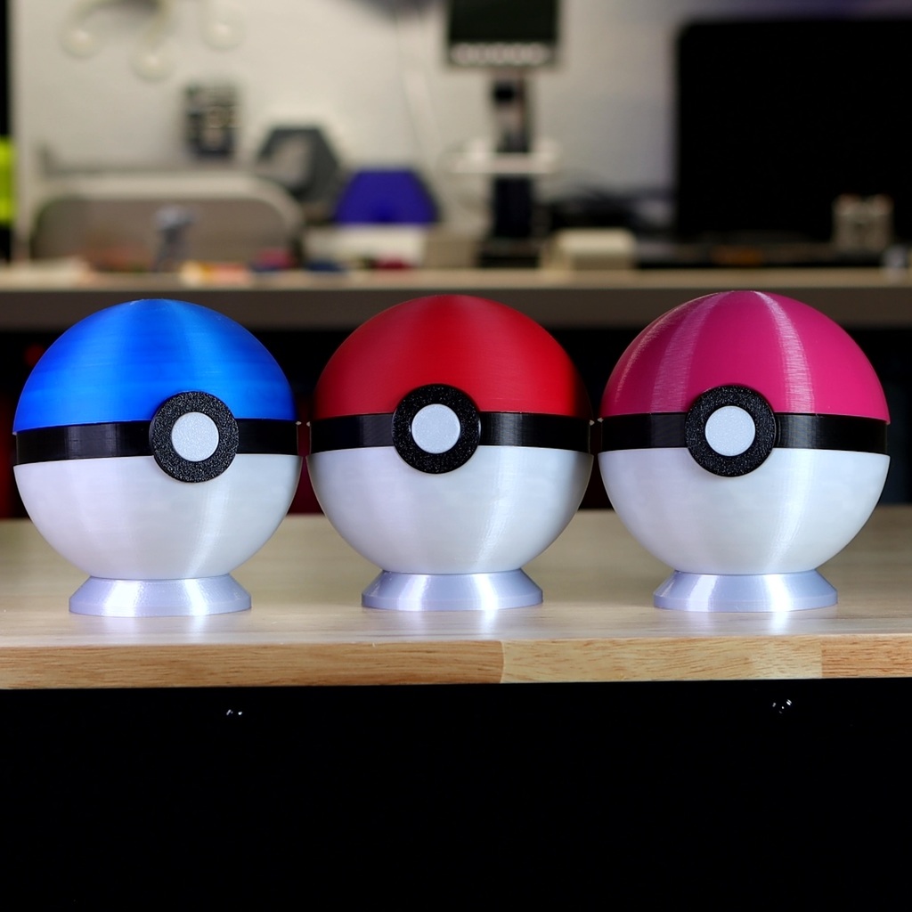 🧲 Magnetic Pokeball Pokemon Deck Holder・Free 3D File for ・Cults