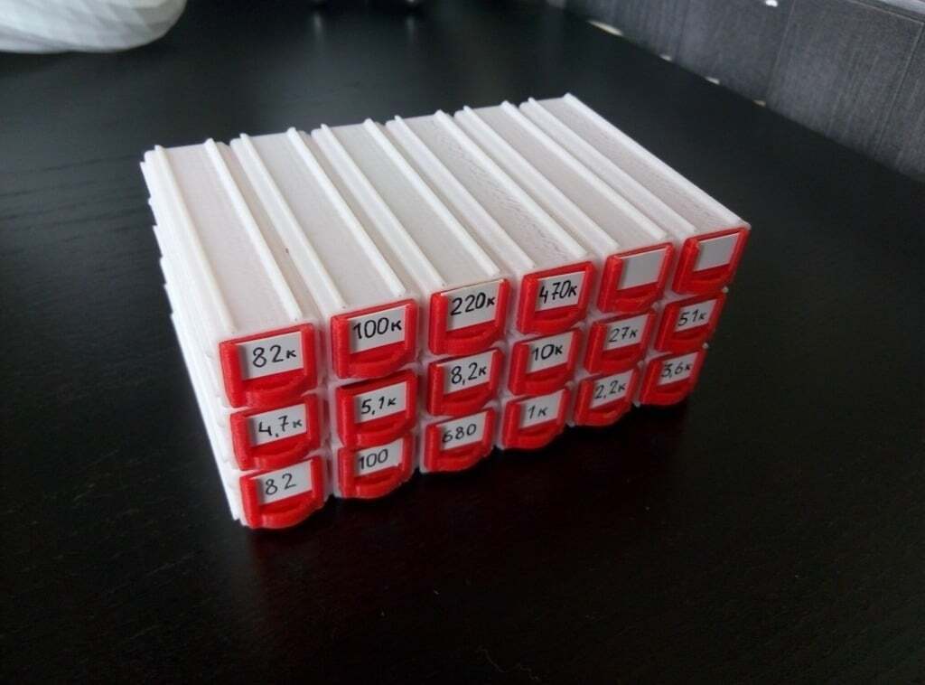 3D printed Stackable resistor box with labels・Cults