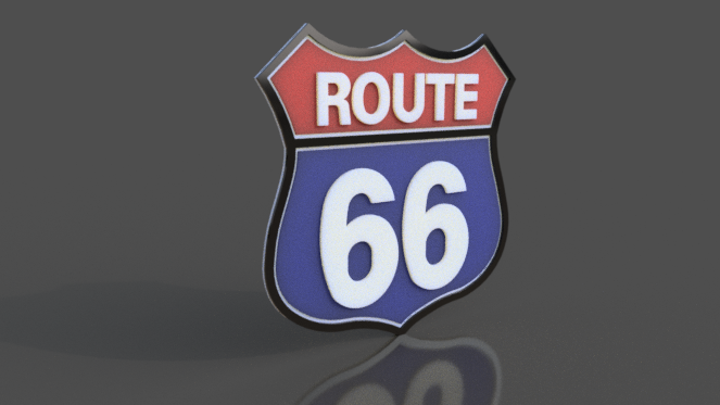Fichier STL Logo Route 66 🇺🇸 ・Modèle pour impression 3D à télécharger・Cults