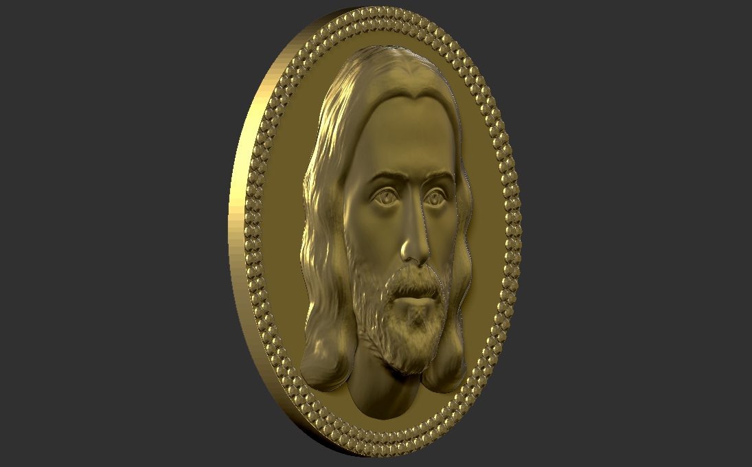 STL file Jesus Christ medallion pendant 3D printing ready stl obj ️ ...