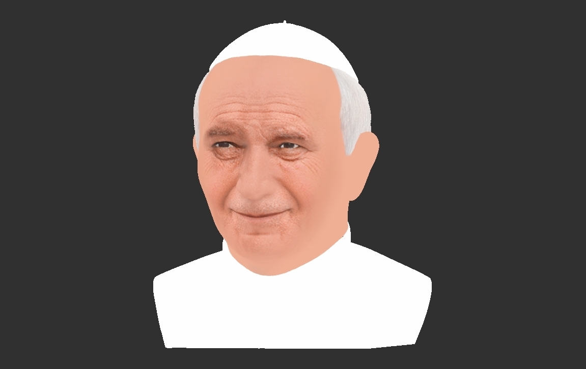 3D file Pope John Paul II bust ready for full color 3D printing 👤・3D ...