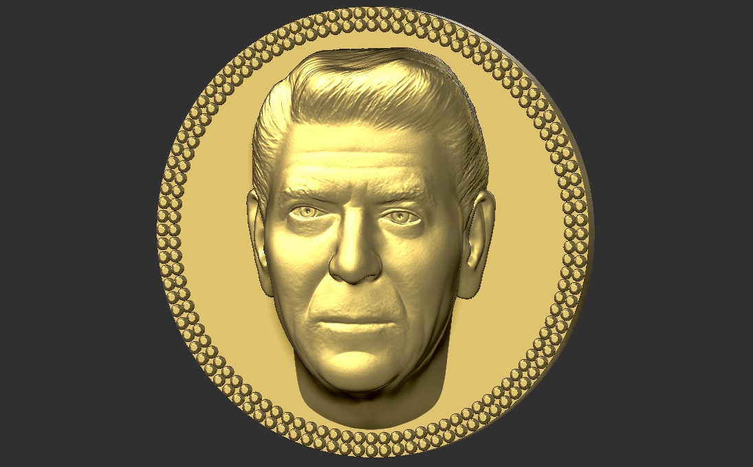 arquivo STL Colgante medallón Ronald Reagan impresión 3D listo stl obj 💍 (OBJ)・objeto para ...