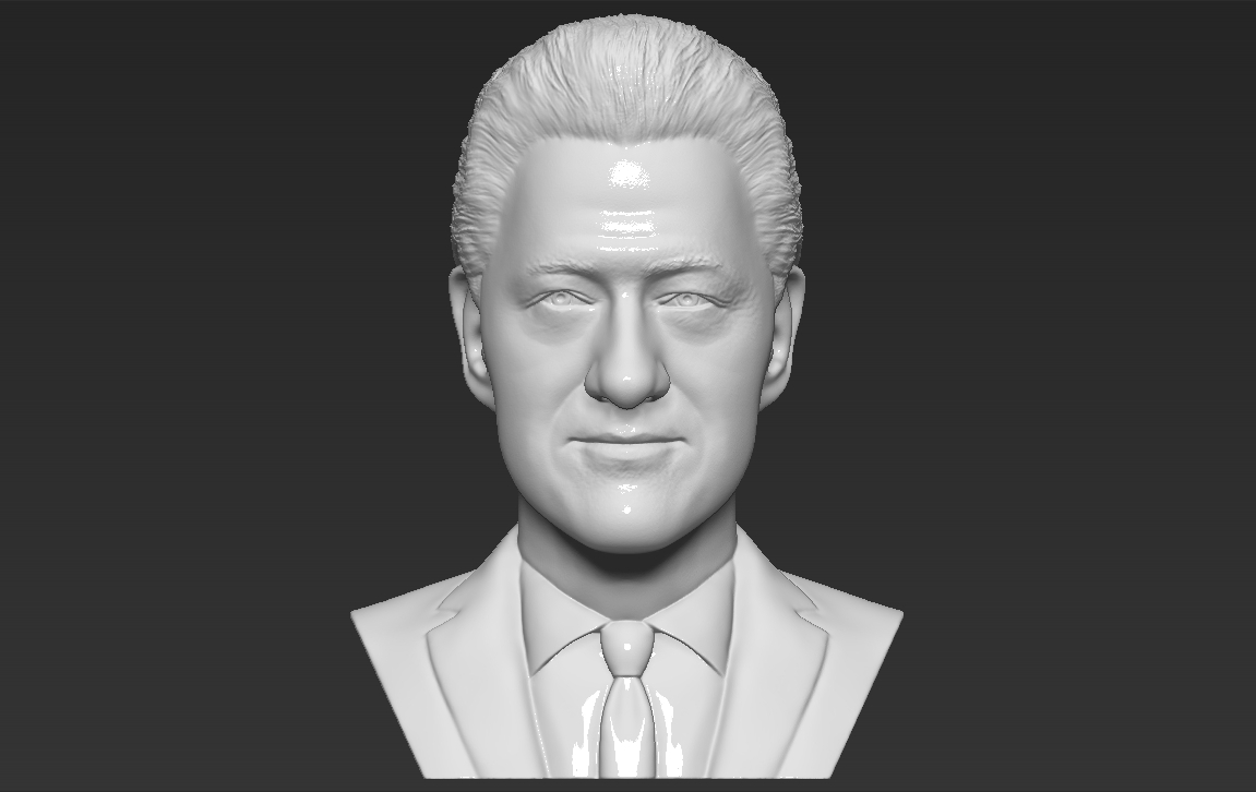 3D file President Bill Clinton bust 3D printing ready stl obj formats 👤 ...