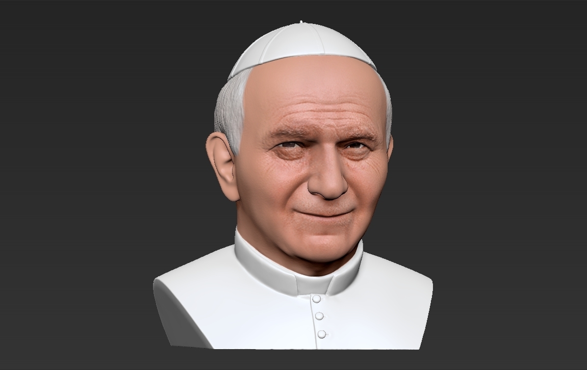 3D file Pope John Paul II bust ready for full color 3D printing 👤・3D ...