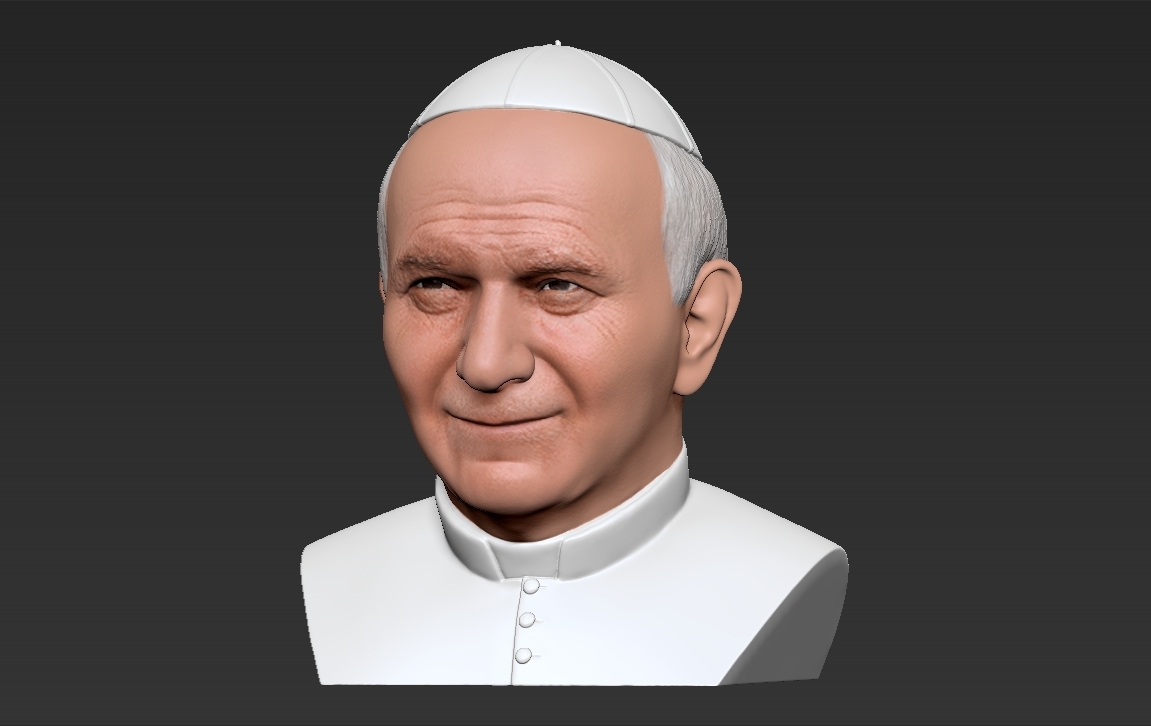 3D file Pope John Paul II bust ready for full color 3D printing 👤・3D ...